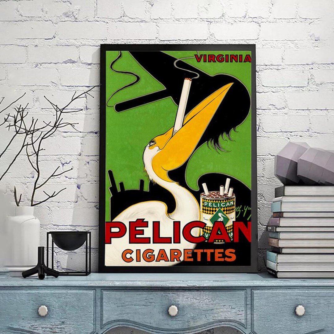 Pelican Cigarettes -vintage Adverts,home Office Decor,modern Art Print ...