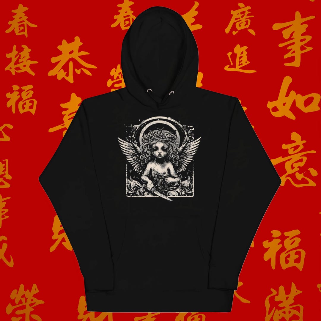 Dark Cherubim Hoodie: Gothic Angel Wings Apparel - Etsy