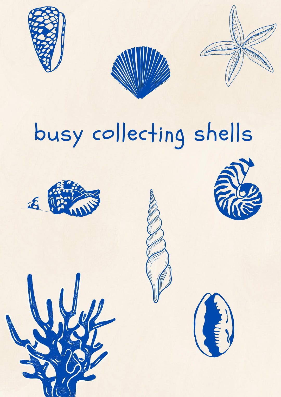 Busy Collecting Shells Print - Etsy
