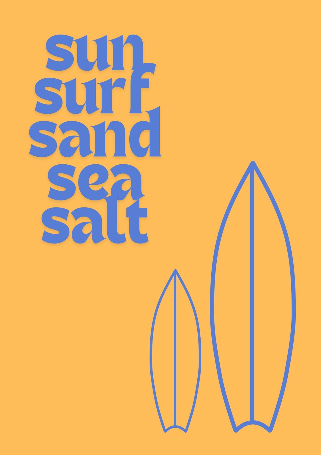 Sun Surf Sea Sand Salt Print - Etsy