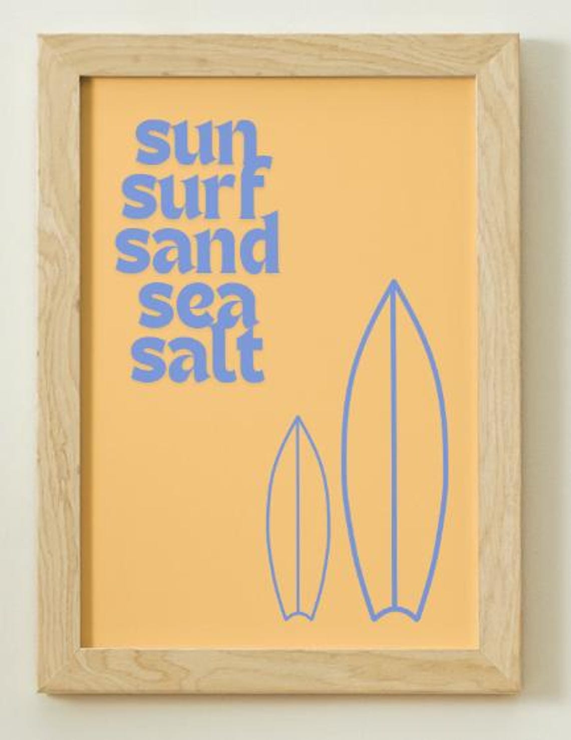 Sun Surf Sea Sand Salt Print - Etsy