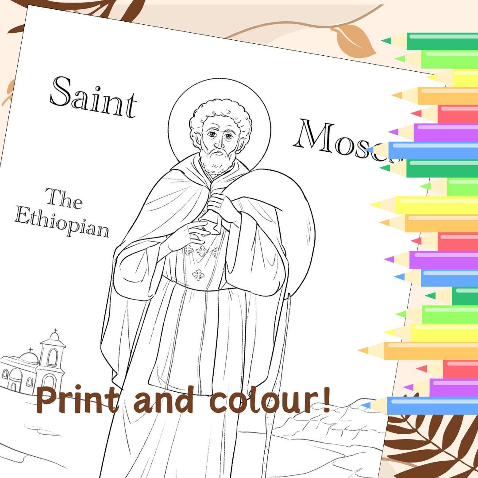 Saint Moses the Ethiopian | Orthodox Colouring Page | Printable | PDF ...