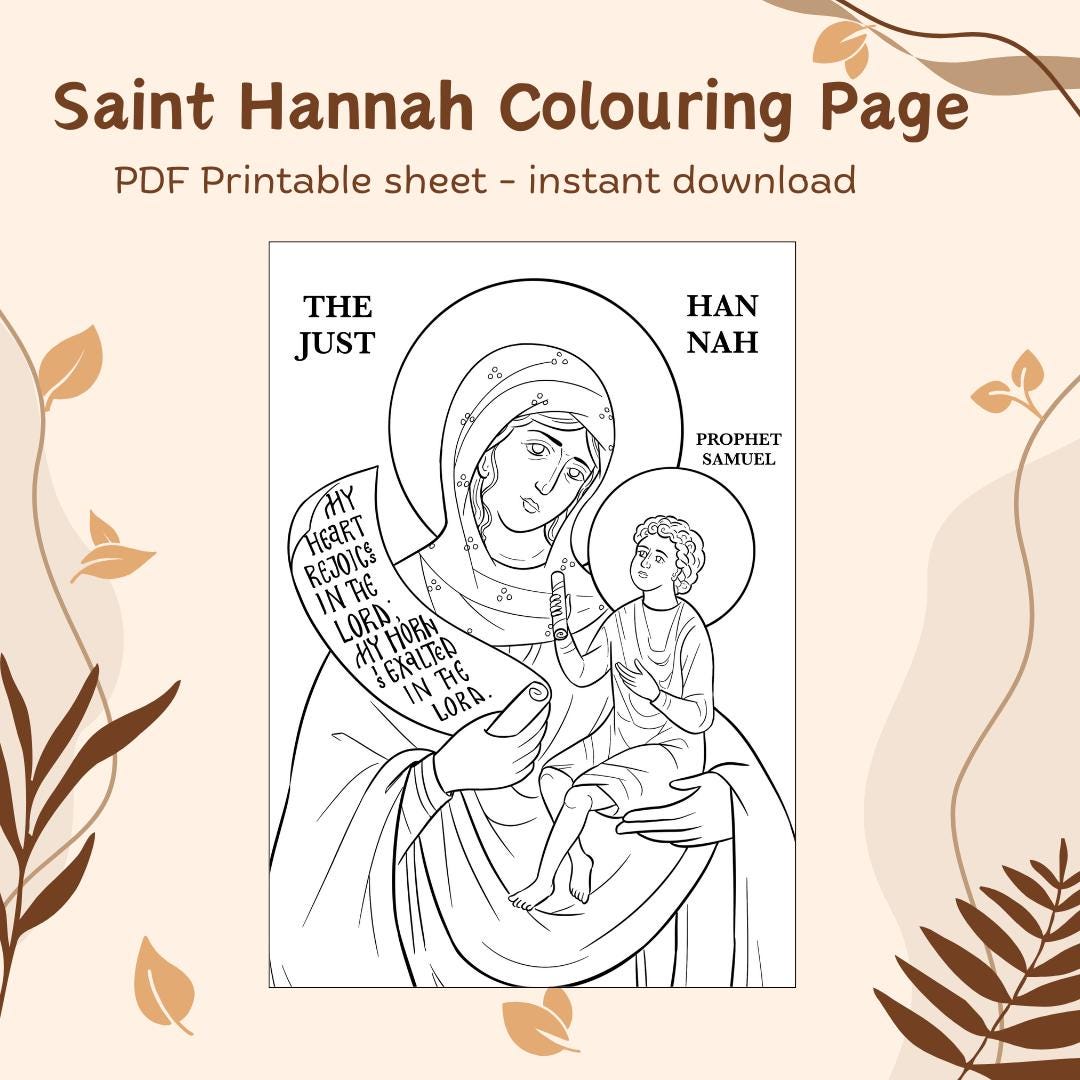 Saint Hannah | Orthodox Colouring Page | Printable | PDF Instant ...