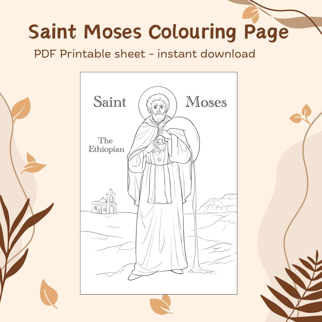 Saint Moses the Ethiopian | Orthodox Colouring Page | Printable | PDF ...