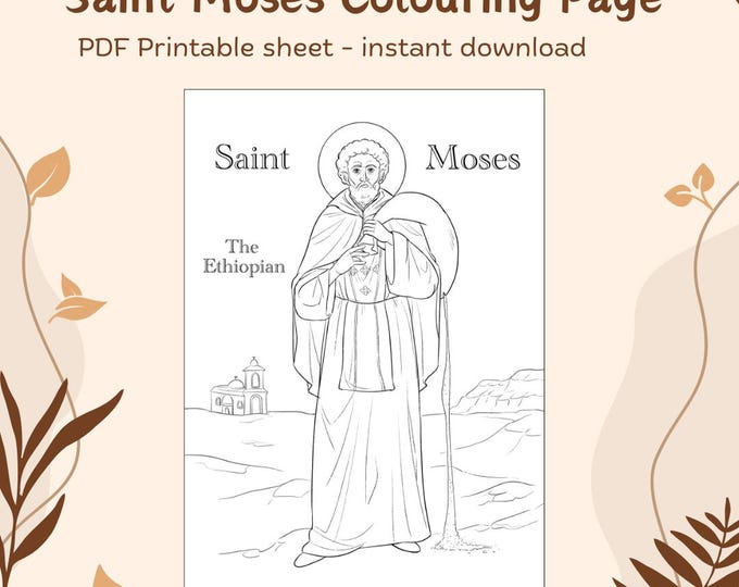 Saint Moses the Ethiopian | Orthodox Colouring Page | Printable | PDF ...