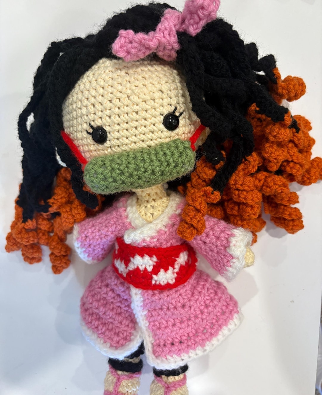 Handmade Crochet Nezuko Doll - Etsy