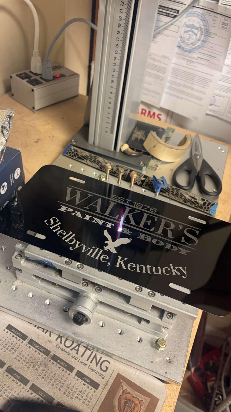 Custom Laser Engraved License Plate Logos for Local Businesses. - Etsy