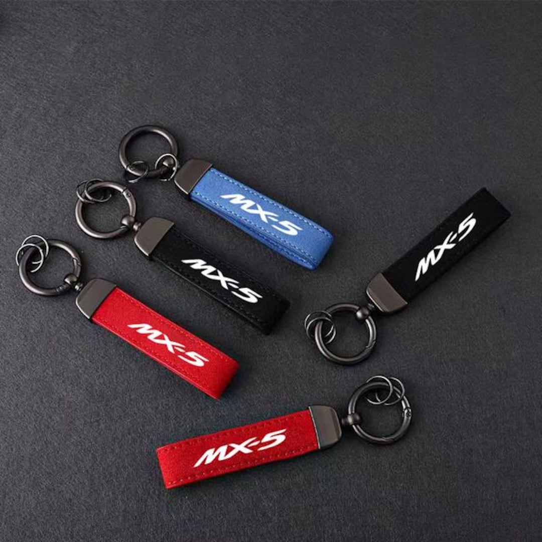 Mazda MX-5 Suede Keychain: 3D Logo Car Keyring - Etsy