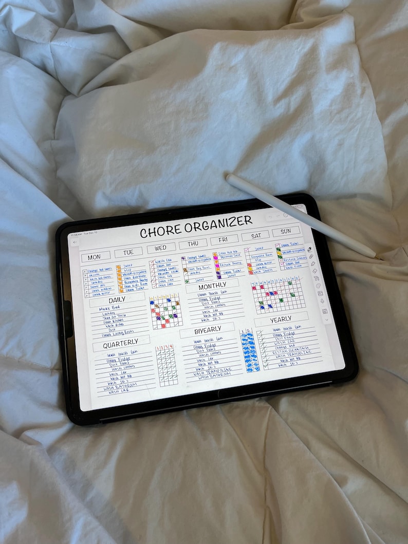 Printable Chore Organizer: Daily, Weekly, & Yearly Tracker (PDF) - Etsy