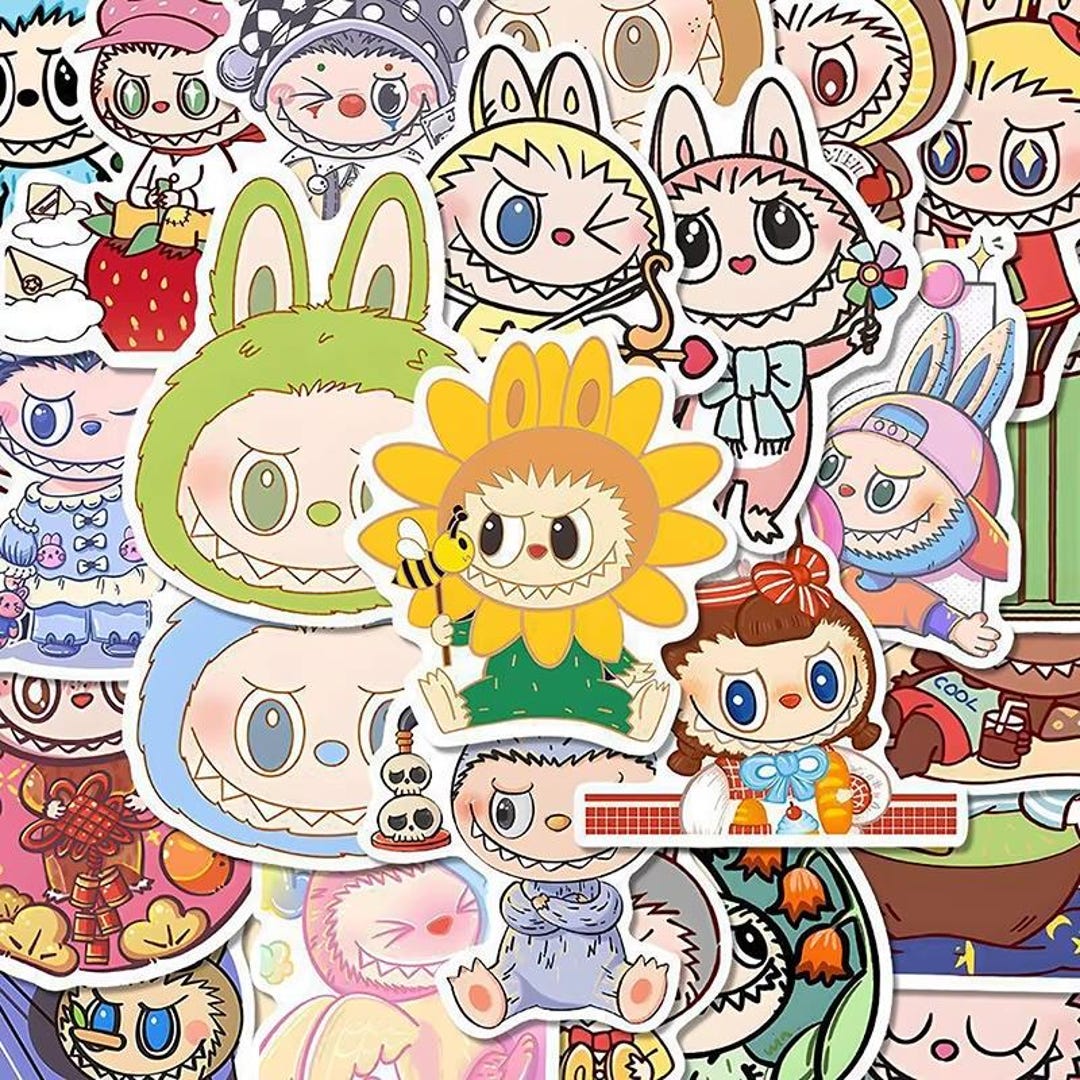 Labubu Monster Stickers Mystery Bundle (10pcs) – Cute Cartoon ...