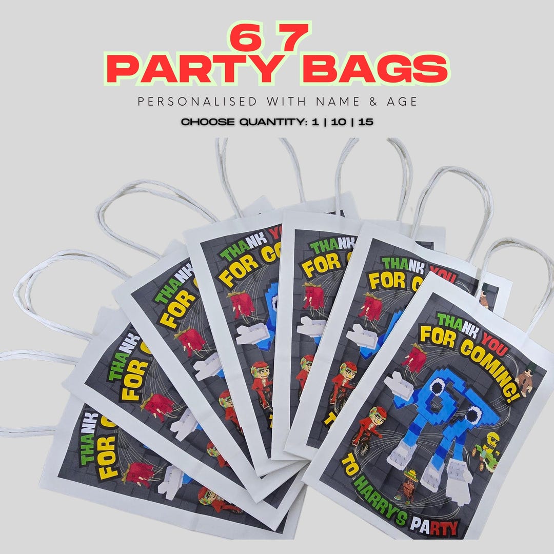 Personalised Party Bags | Birthday Party Bags | Custom Name & Age ...