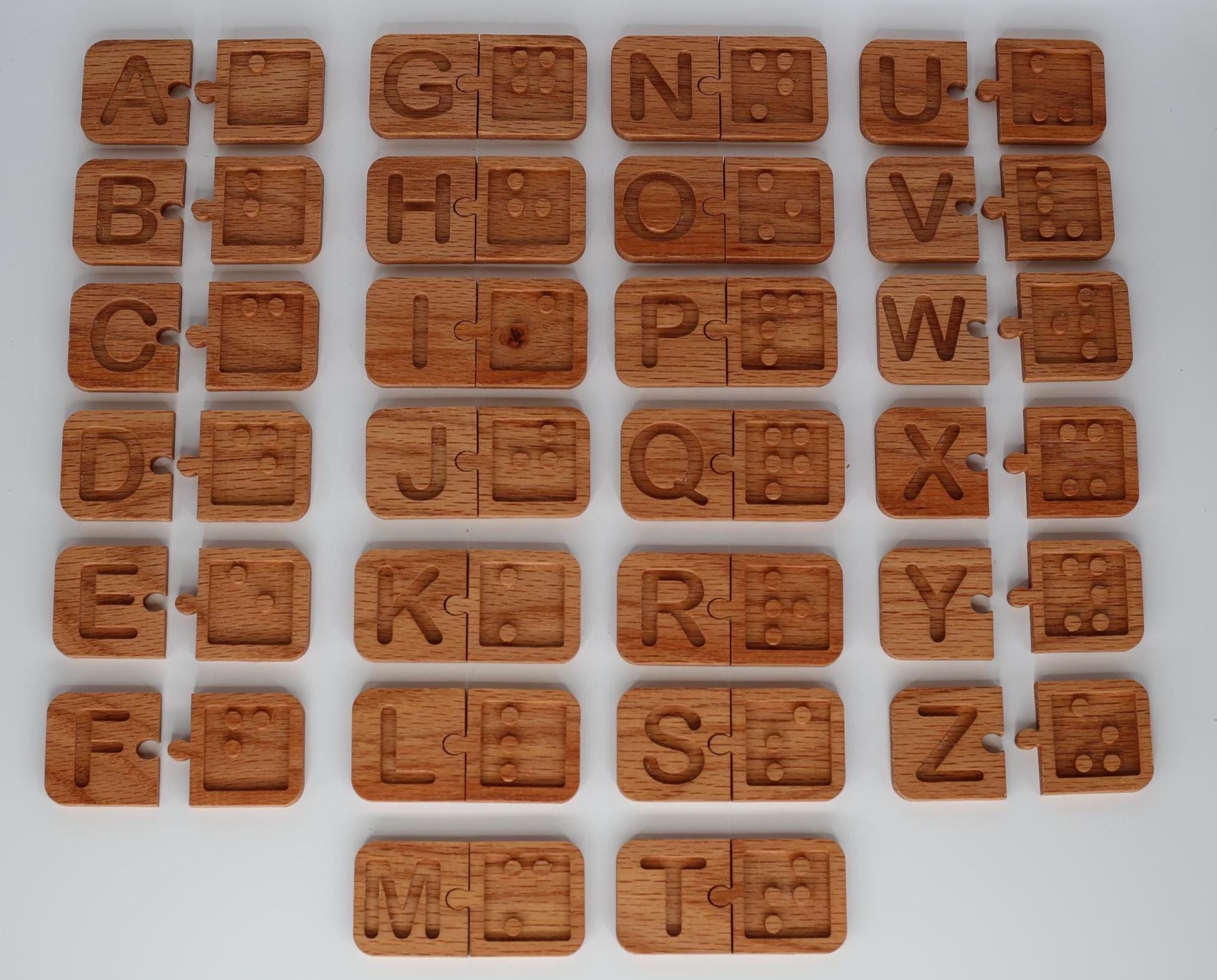 Alphabet Puzzle Match Tiles - Braille - Etsy