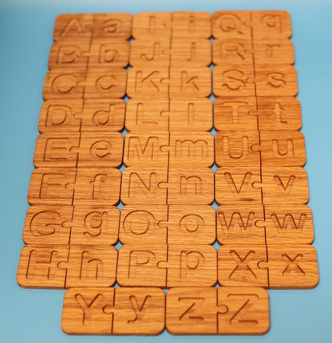 Alphabet Puzzle Match Tiles - Match Uppercase and Lower Case - Etsy