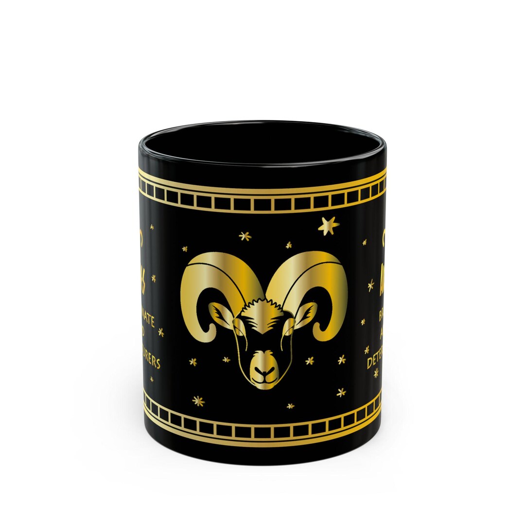 Aries Zodiac Twins Mug | Black Zodiac Coffee Cup, Kind and Charming - Etsy