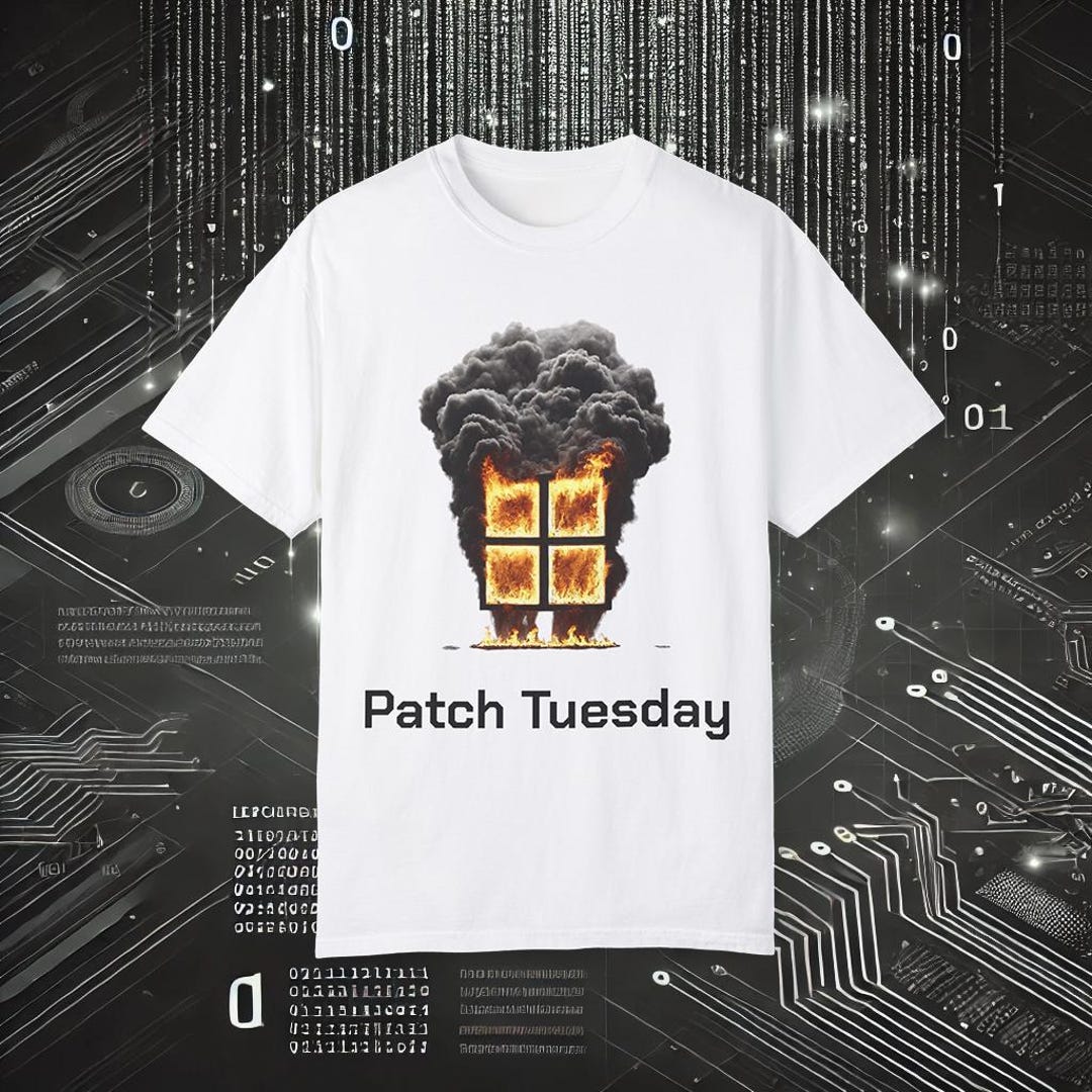 Patch Tuesday on Fire W/color T-shirt Funny Tech and Cybersecurity ...