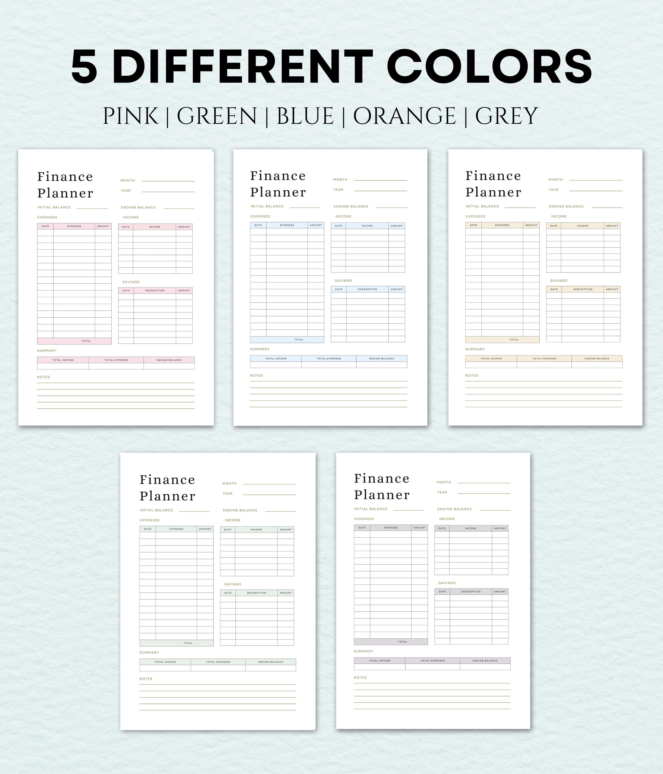 Printable Finance Planner | Budget Planner| Annual Budget and Savings ...