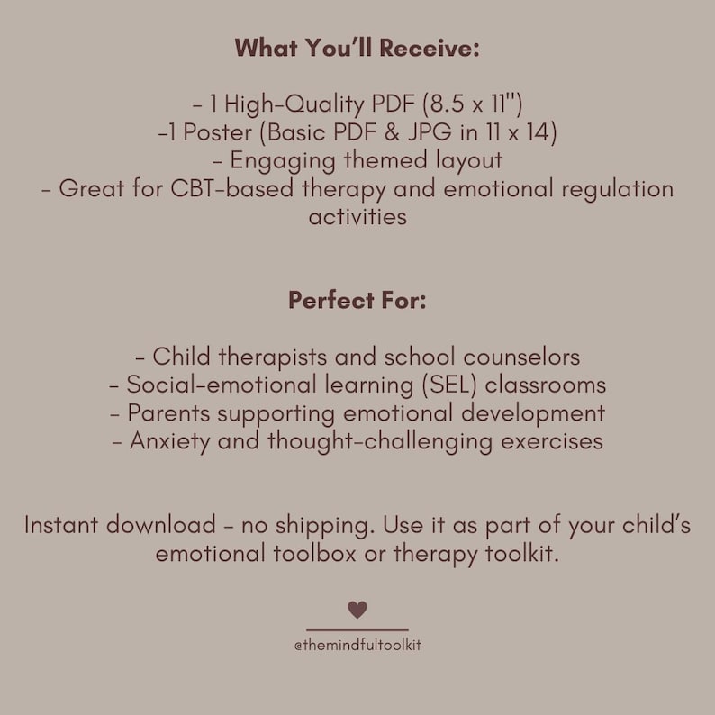 Thought Detective Worksheet for Kids | CBT Therapy Activity (PDF) - Etsy