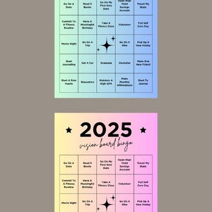2025 Vision Board Bingo Card; Vision Board, Winter Arc, Bingo Card, New ...