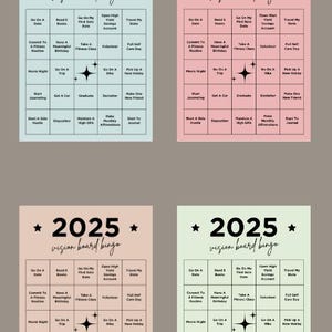 2025 Vision Board Bingo Card; Vision Board, Winter Arc, Bingo Card, New ...