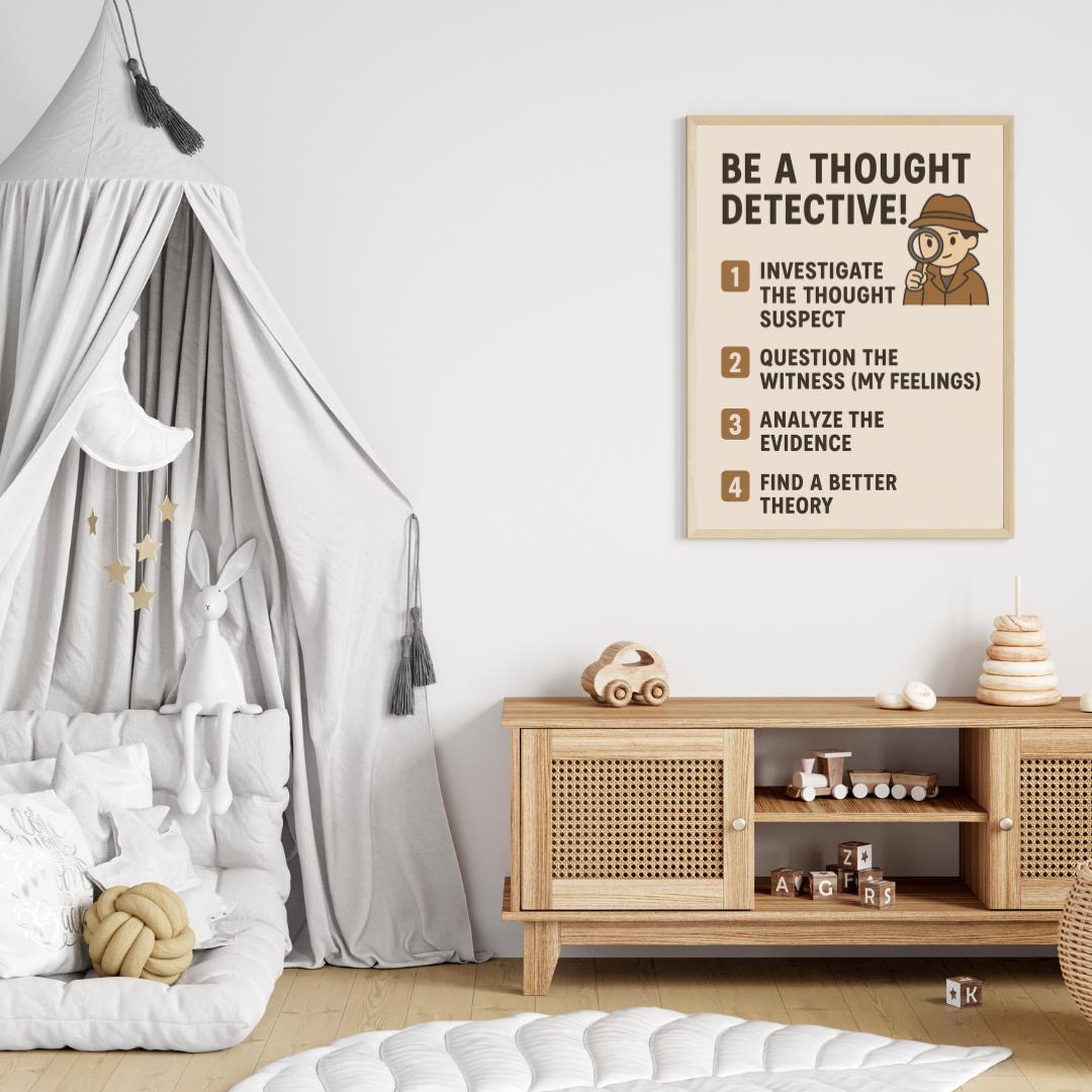 Thought Detective Worksheet for Kids | CBT Therapy Activity (PDF) - Etsy