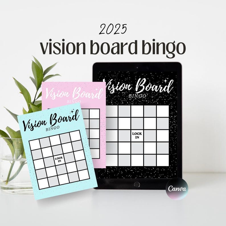 2026 Vision Board Bingo Card; Vision Board, Winter Arc, Bingo Card, New ...