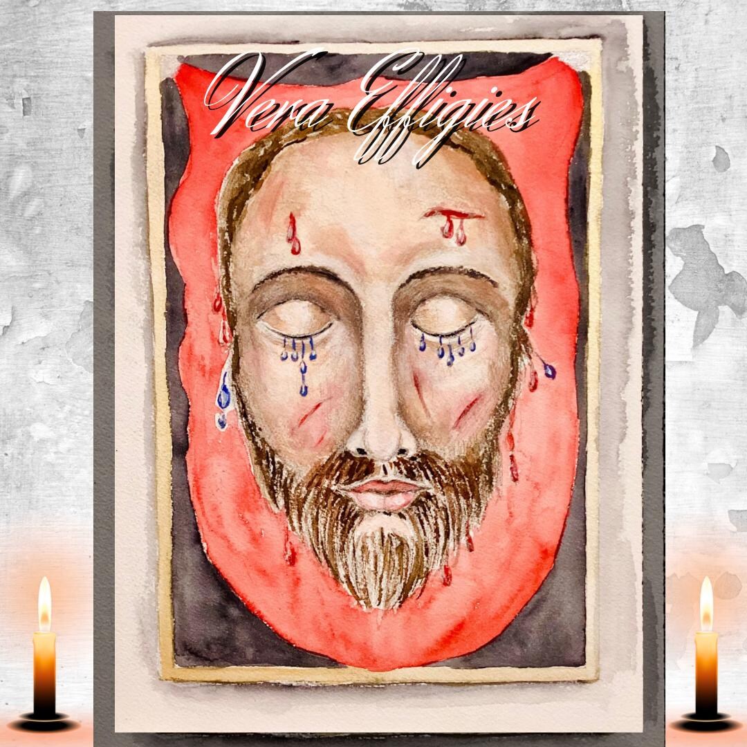 Veil of Veronica Holy Face Watercolor Print Set: Golden Arrow Prayer ...