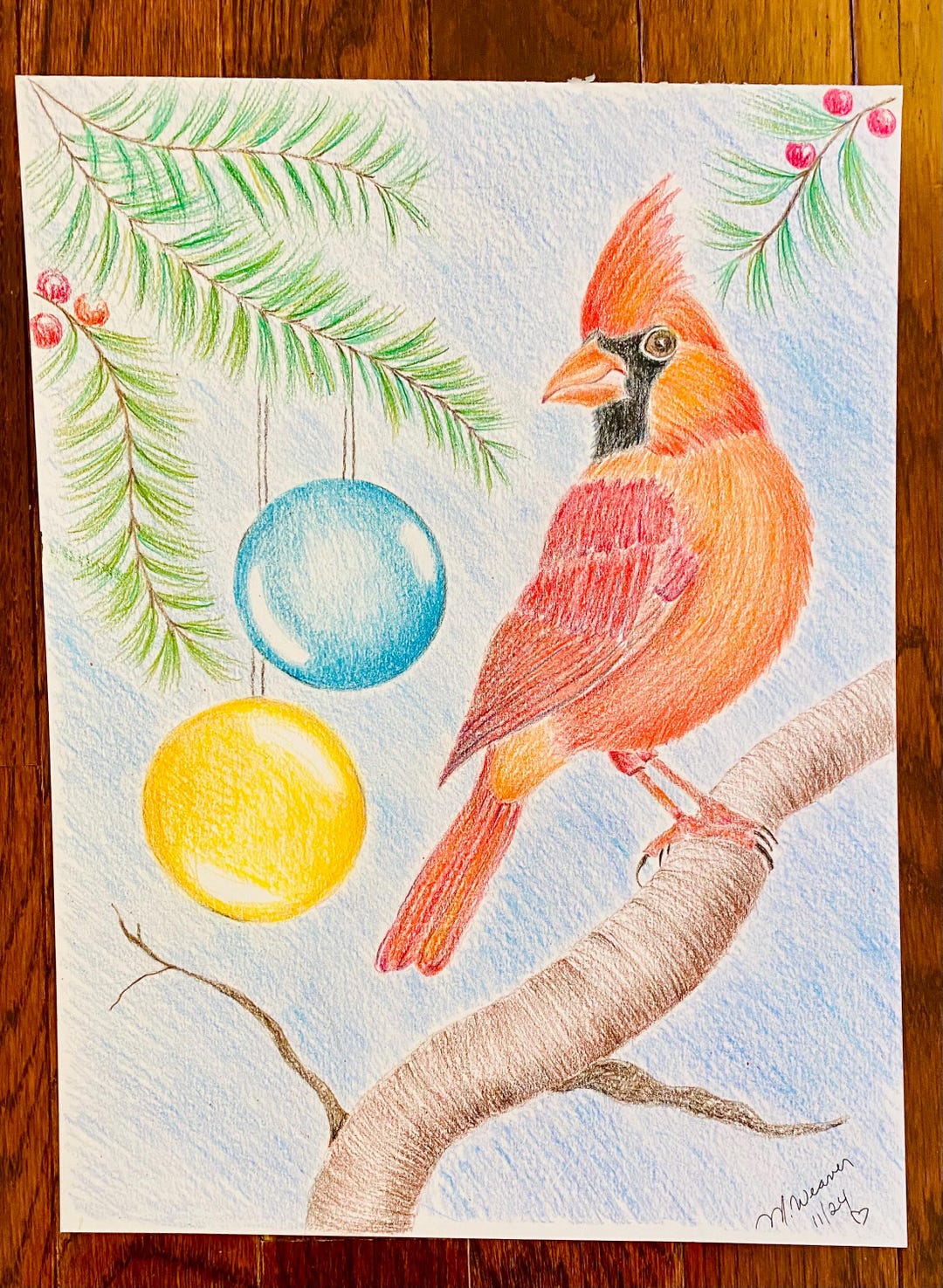 Hope Cardinal in Colored Pencil - Etsy