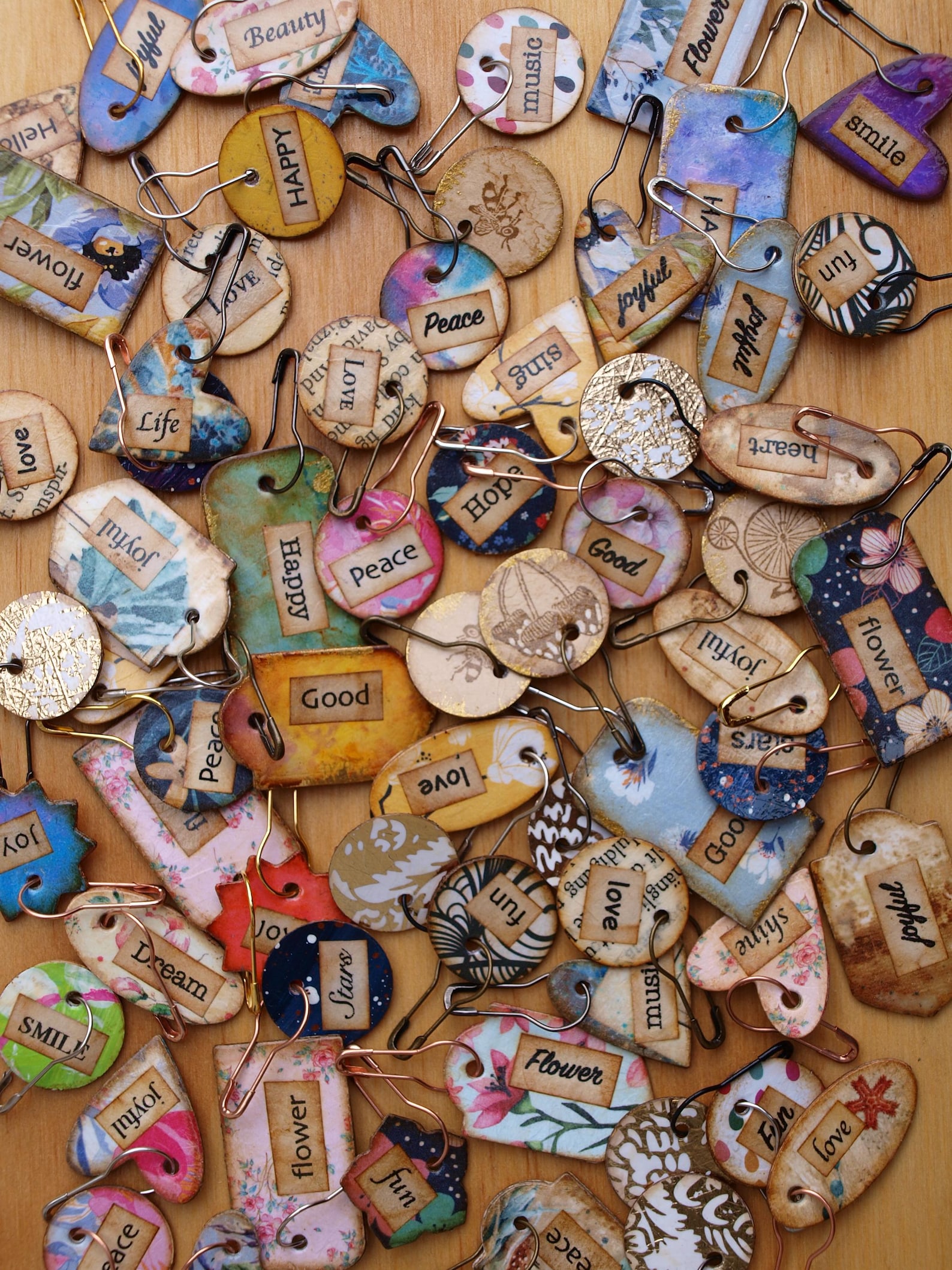Small Handmade Paper Charms for Junk Journaling: Rustic Vintage Look ...