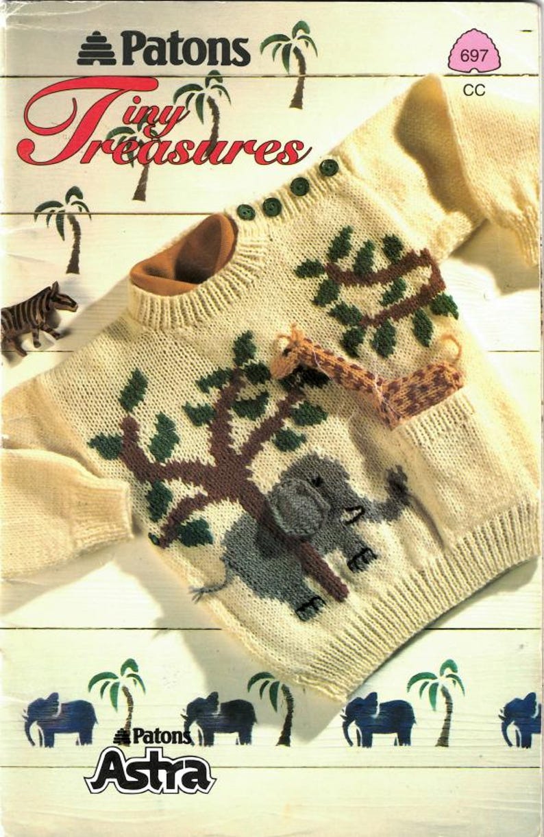 Paton's "on Safari" Children's Sweater Knitting Pattern From 1993- PDF ...
