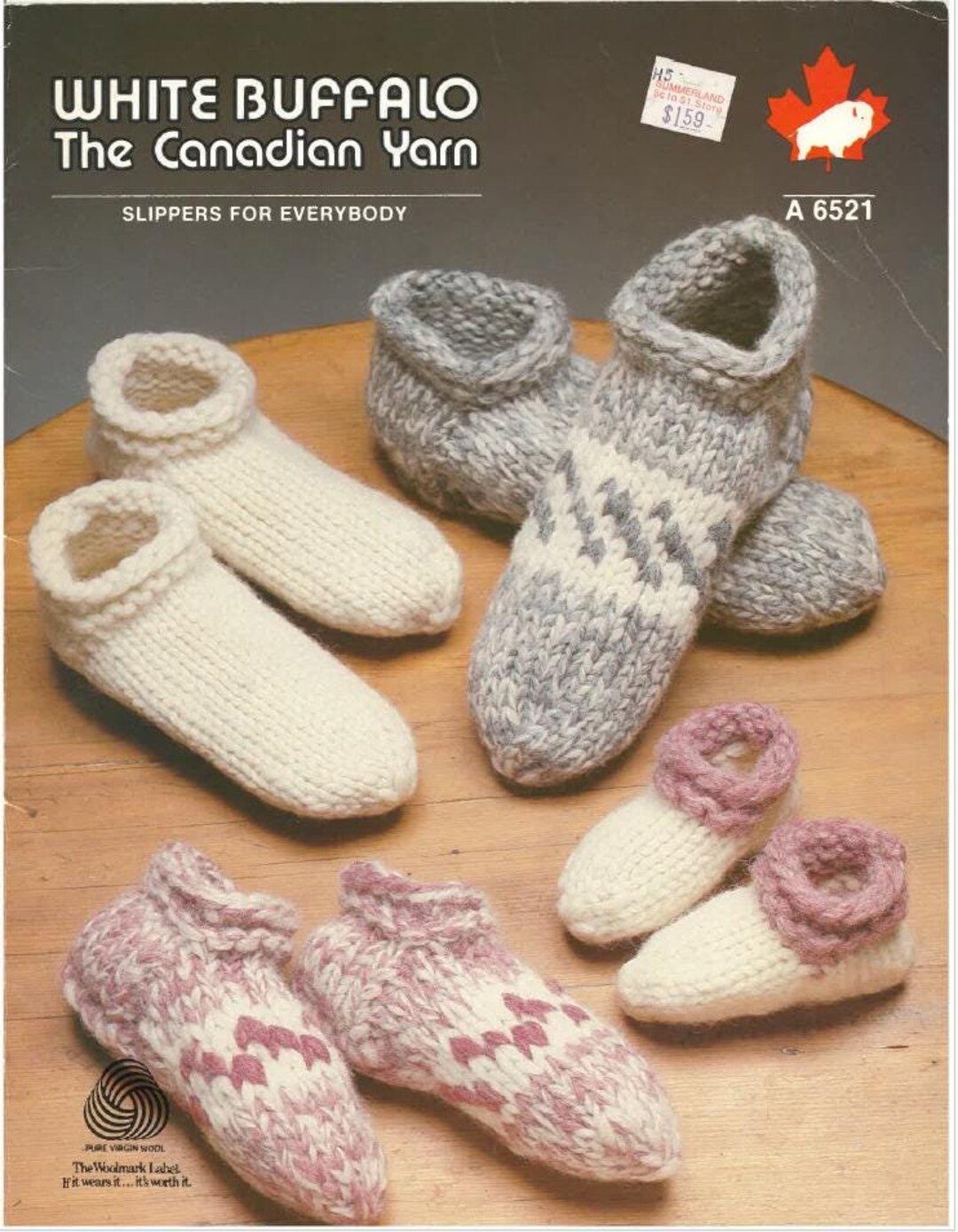 White Buffalo Knitting Slipper Pattern + Bonus Slipper Designs - Etsy