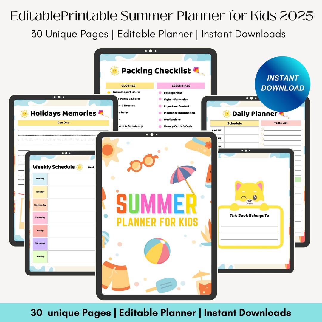 Personalized Summer Three Month Calendar and Bucket List | Popsicle ...