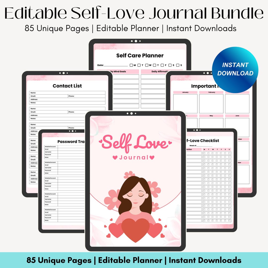 Self-care Journal, Self-care Workbook, Self-love, Burnout, Stress ...
