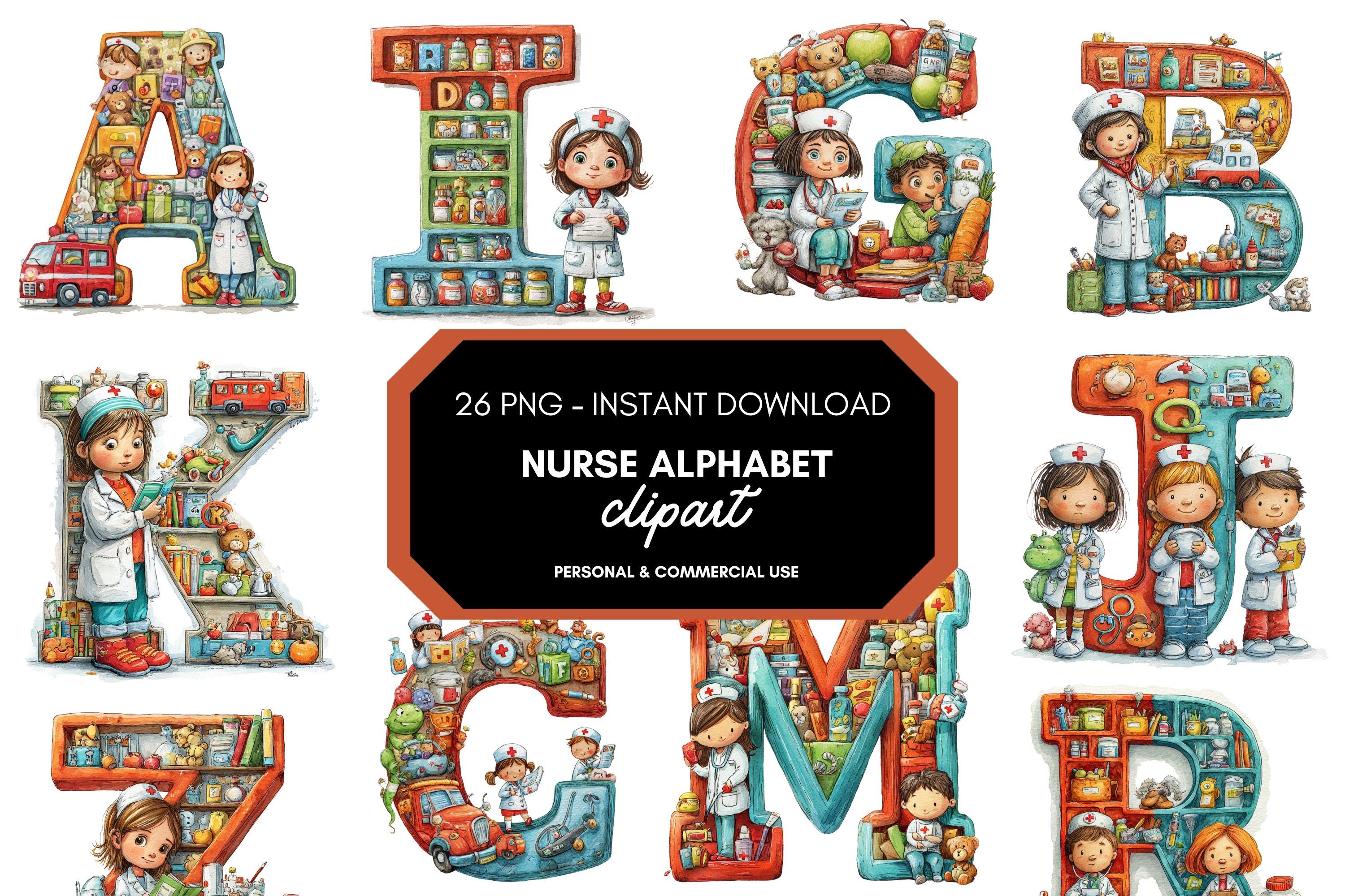 Nurse Alphabet Png, Nurse Doodle Letters Alphabet, Classroom Alphabet ...
