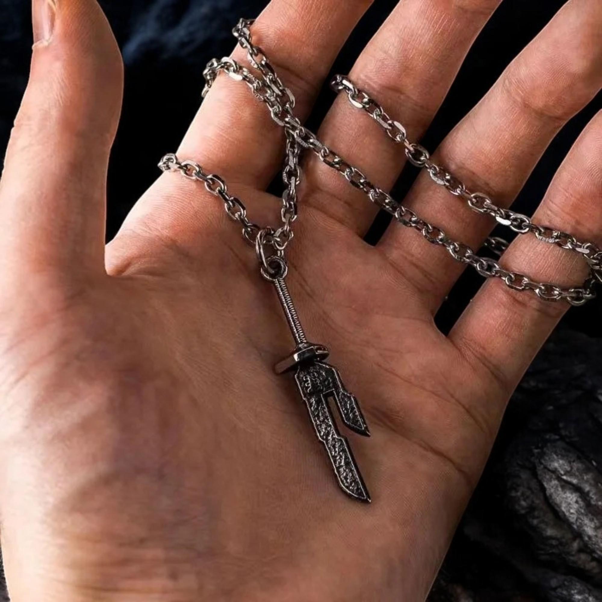 Inverted Spear of Heaven Pendant Necklace L Goth Anime Jewelry, Toji ...