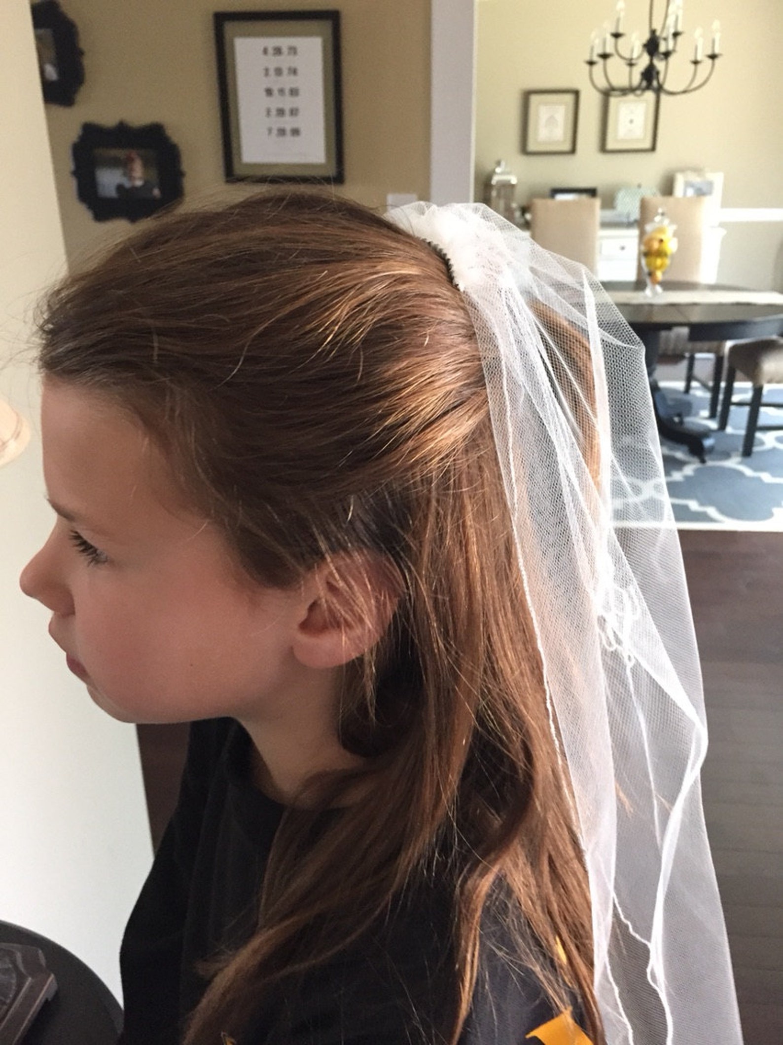 Lydia's Monogrammed One Tier Pencil Edged Communion Veil - Etsy