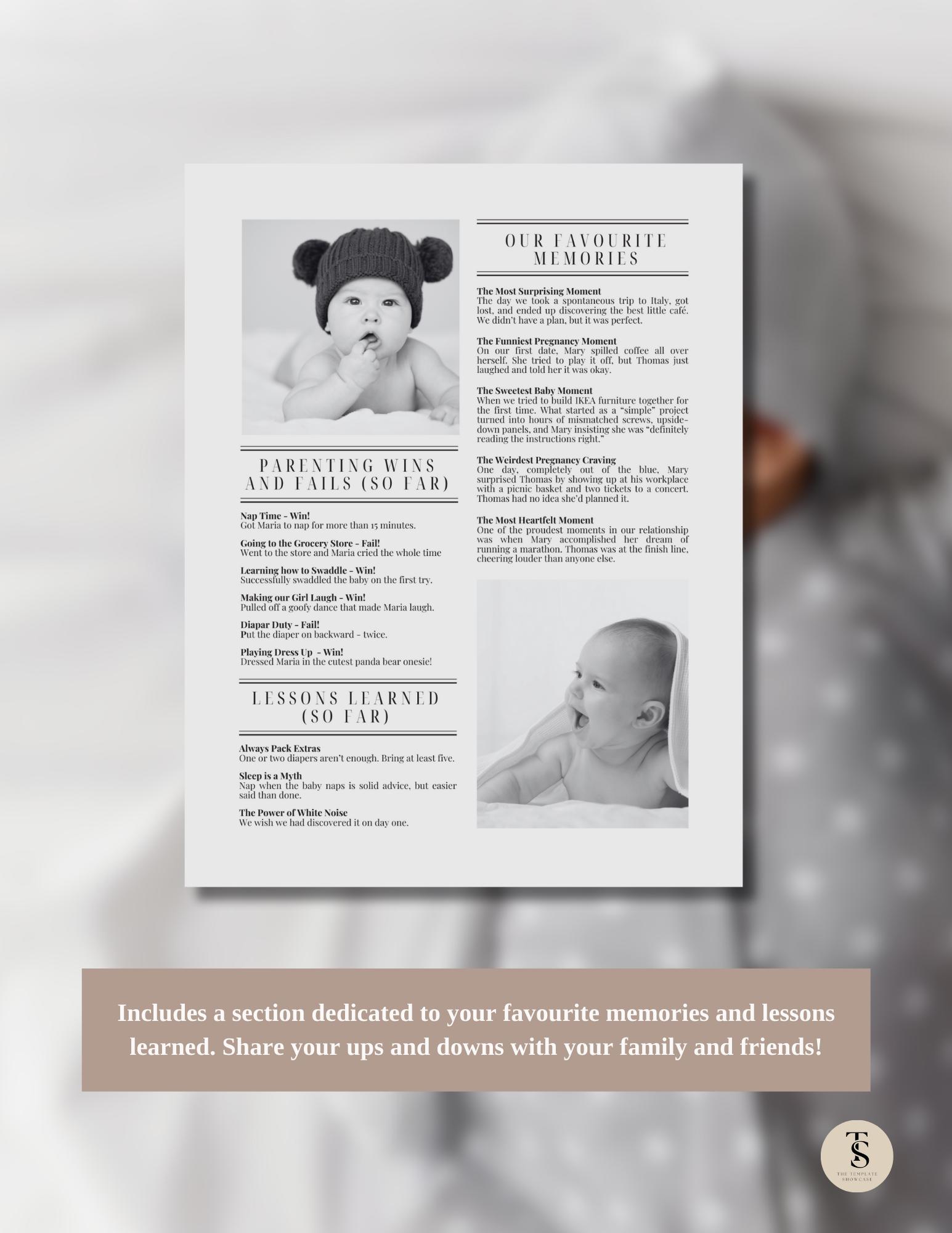 Editable Baby Announcement Newspaper Baby Newspaper Announcement ...
