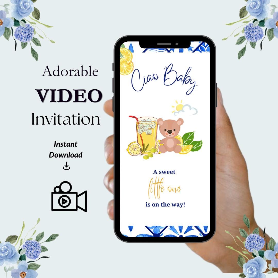 Ciao Baby Shower Video Invite, Italian Lemon Theme Invite, Lemon ...