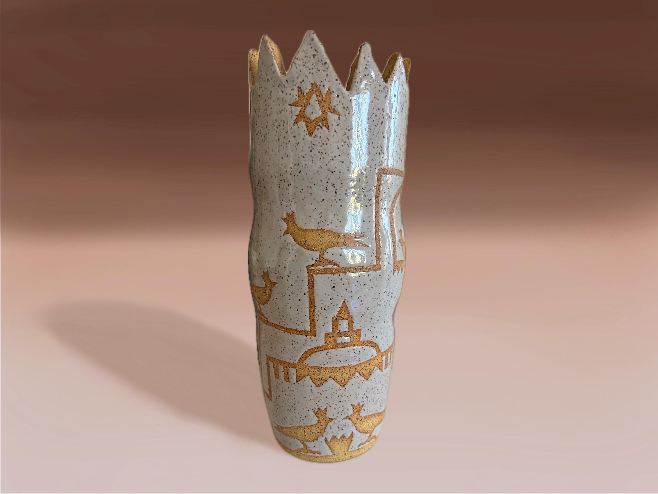 French Gray Crown Vase - Etsy