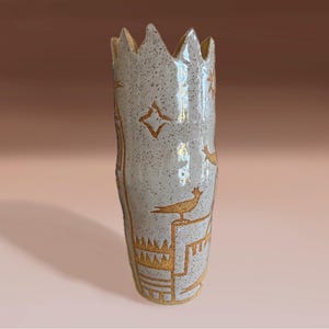 French Gray Crown Vase - Etsy