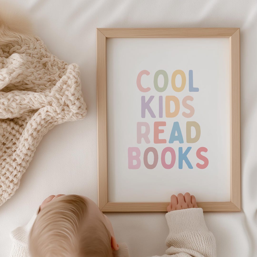 Cool Kids Read Books Poster, Printable Educational Wall Art, Homeschool ...