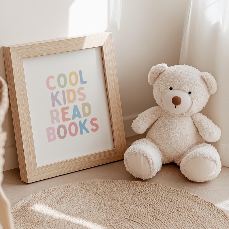 Cool Kids Read Books Poster, Printable Educational Wall Art, Homeschool ...