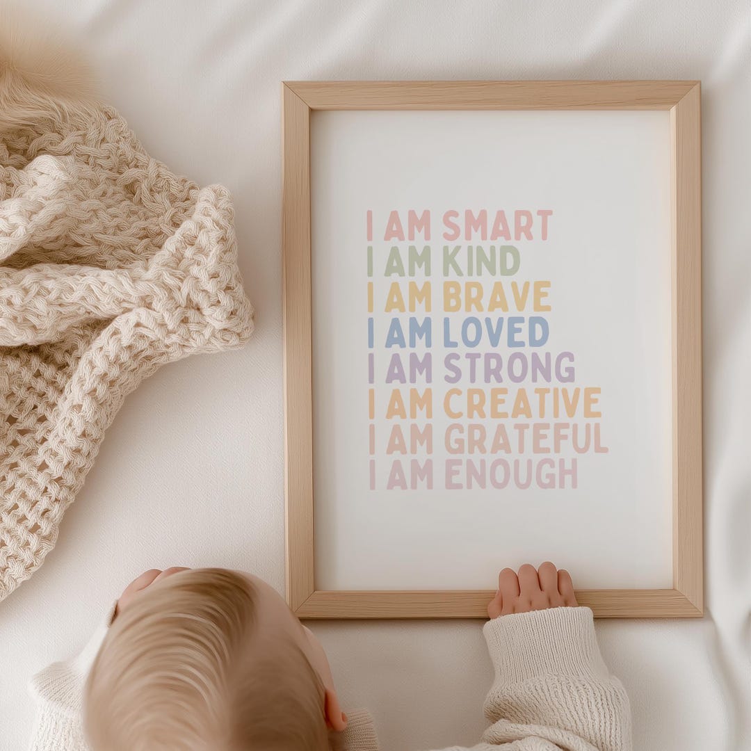Positive Affirmations for Kids Poster, Printable Educational Wall Art ...