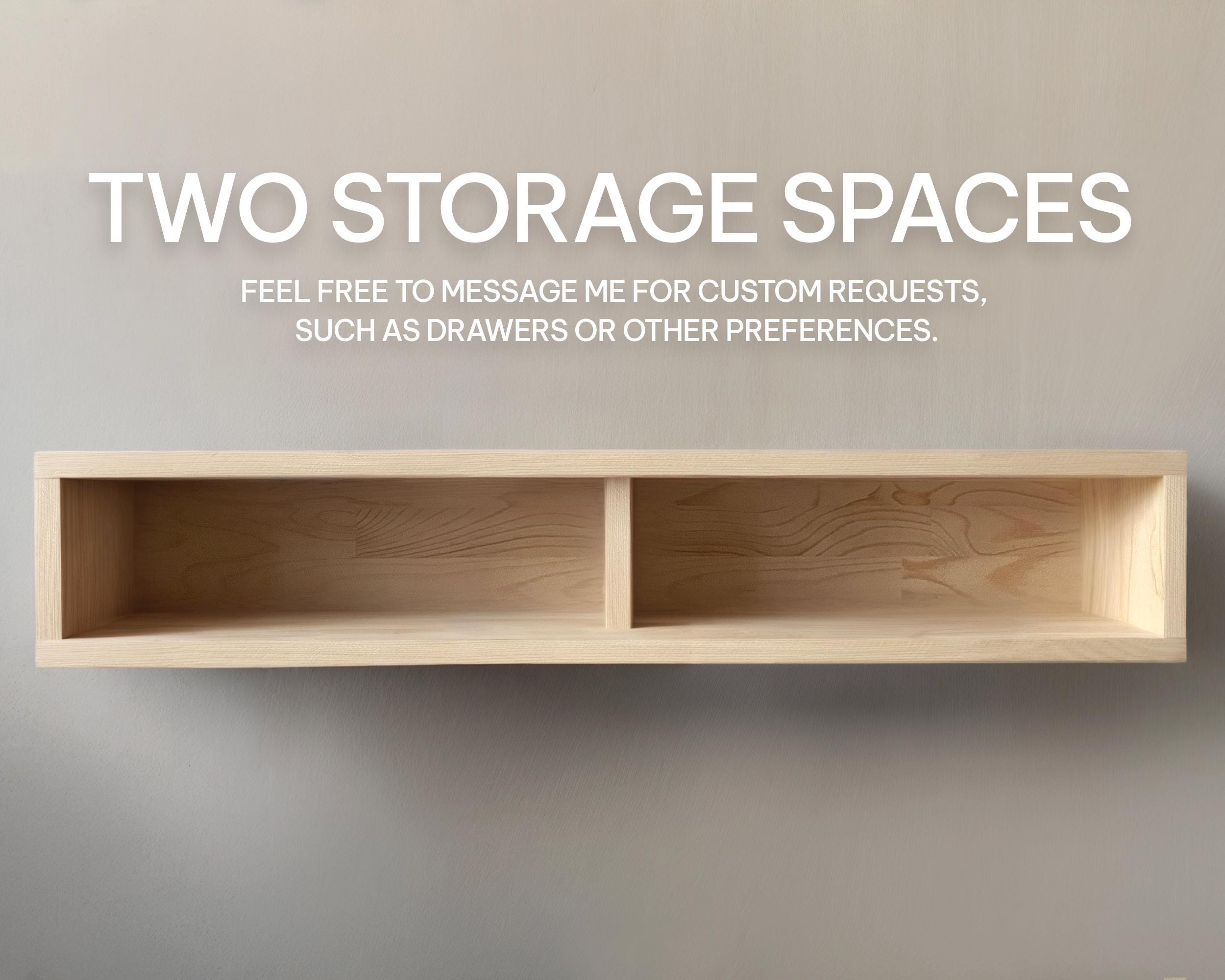 Floating Wood Shelf, Handmade Floating Console, Floating Table With 1 ...