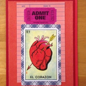 Admit One Collage Art Card: Valentine's Day, Anniversary, Love - Etsy