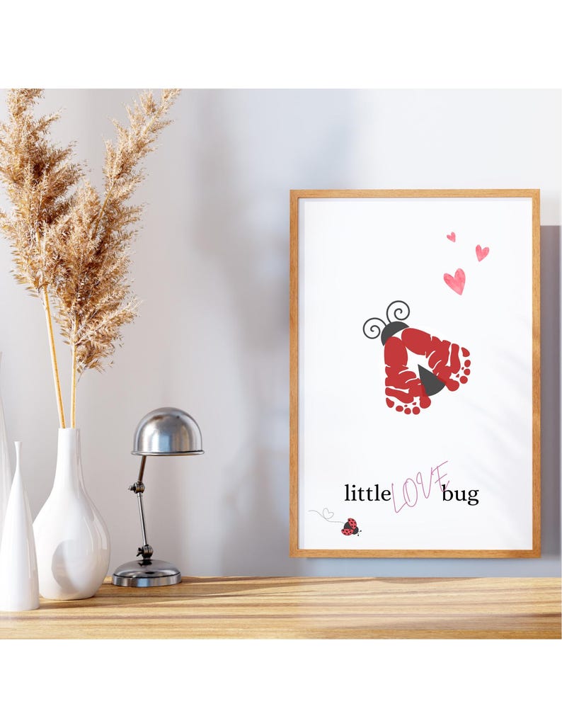 Little Love Bug Footprint Art, Valentines Day Footprints, Love Bug ...
