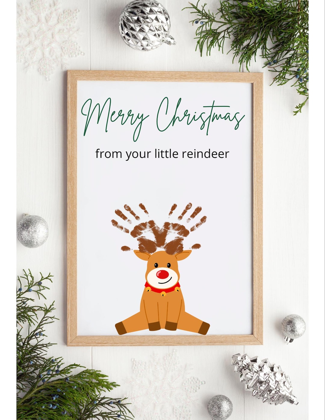 Reindeer Handprint Art, Merry Christmas From Your Little Reindeer ...