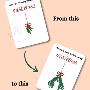 Mistletoes Footprint Art, I Love You From My Head to My Mistletoes ...