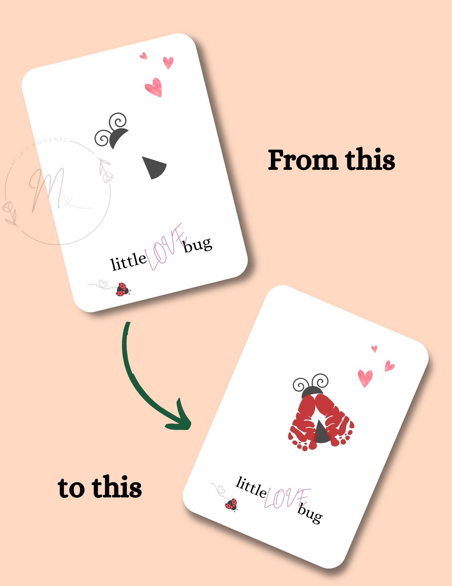 Little Love Bug Footprint Art, Valentines Day Footprints, Love Bug ...