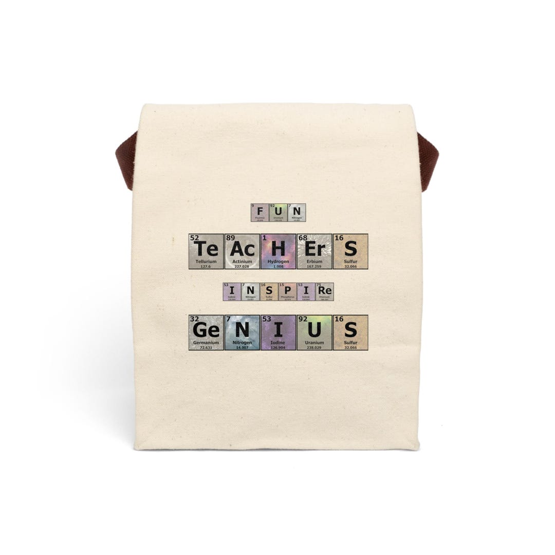 Chemistry Periodic Table Canvas Lunch Bag, Fun Teacher Gift - Etsy