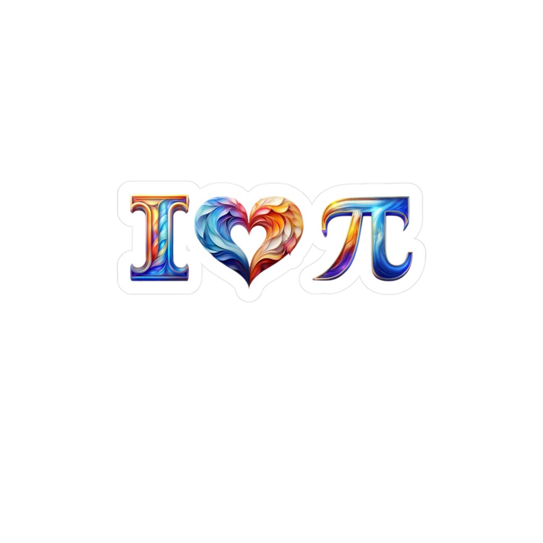 Pi Heart Sticker, I Love Pi Vinyl Decal, Math Lover Gift, Mathematical ...
